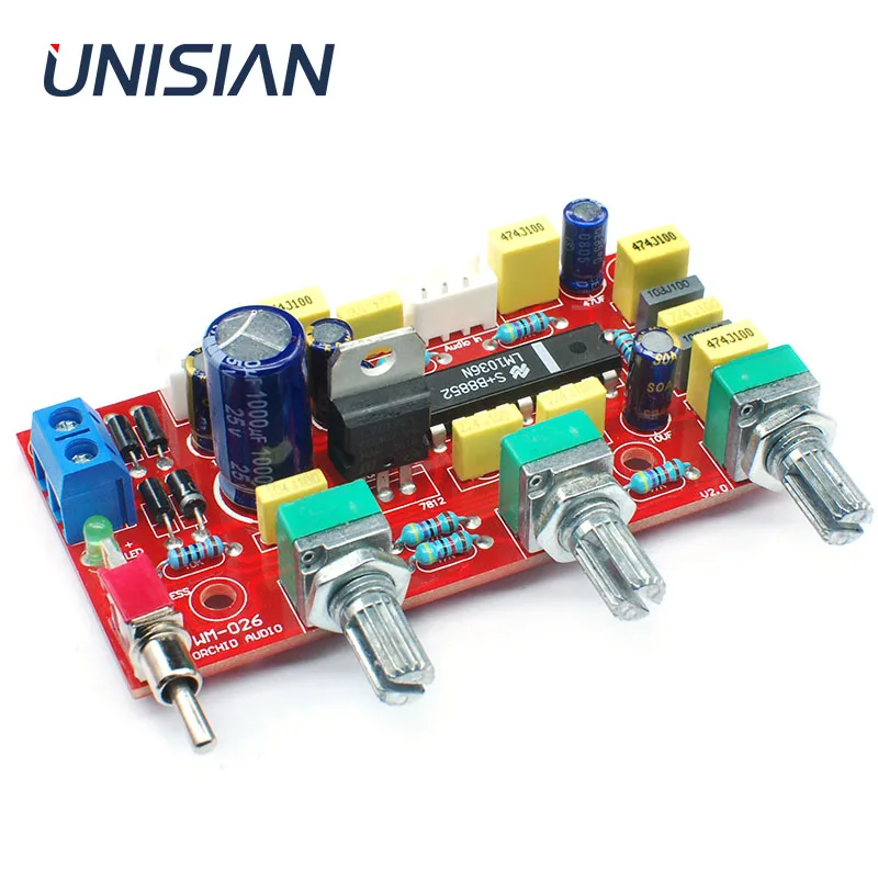UNISIAN LM1036 Preamplifier HIFI OP AMP Volume Control Board Treble ...
