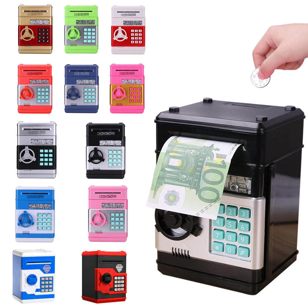 Electronic Piggy Bank ATM Password Money Box Cash Coins Saving Box ATM ...