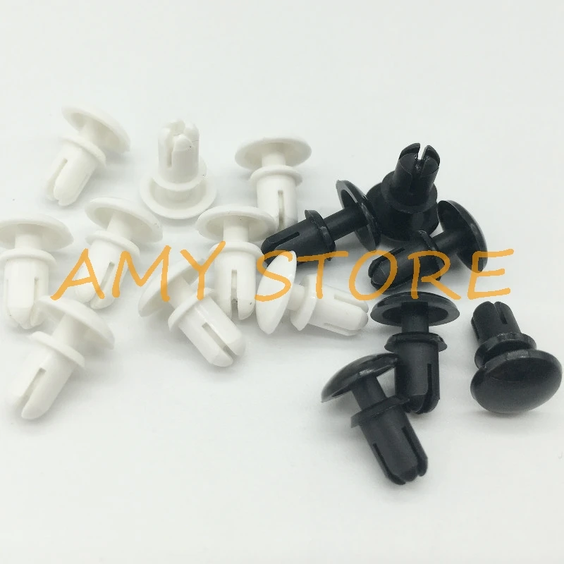 300 Pcs 3mm Bottom Dia Nylon Removable Push Head Fasteners Rivets Black ...