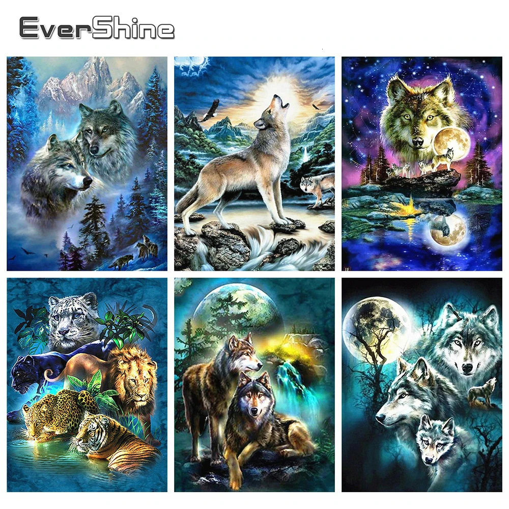 Diamond Painting Wolf | Animals Diy Diamond | Diamond Art Kit - 5d Diy ...