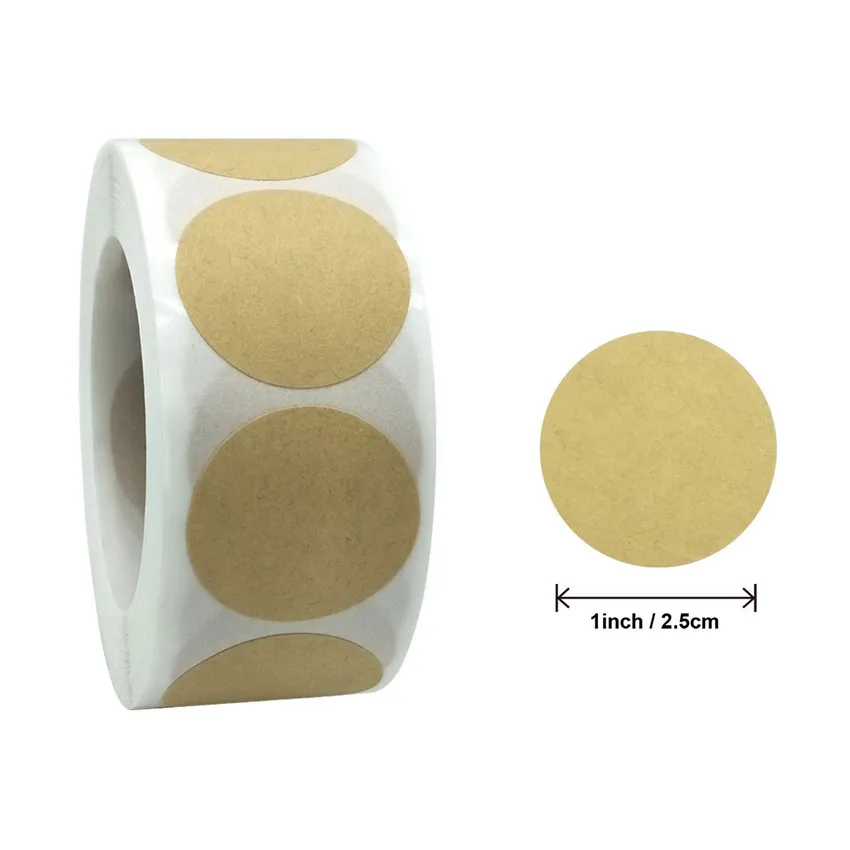 100-500Pcs-Blank-Kraft-Paper-Round-Heart-Stickers-DIY-Cake-Baking ...