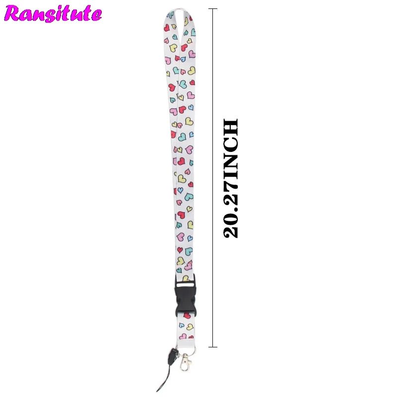 Ransitute Love lanyard small fresh neckband lanyard key ID card gym ...