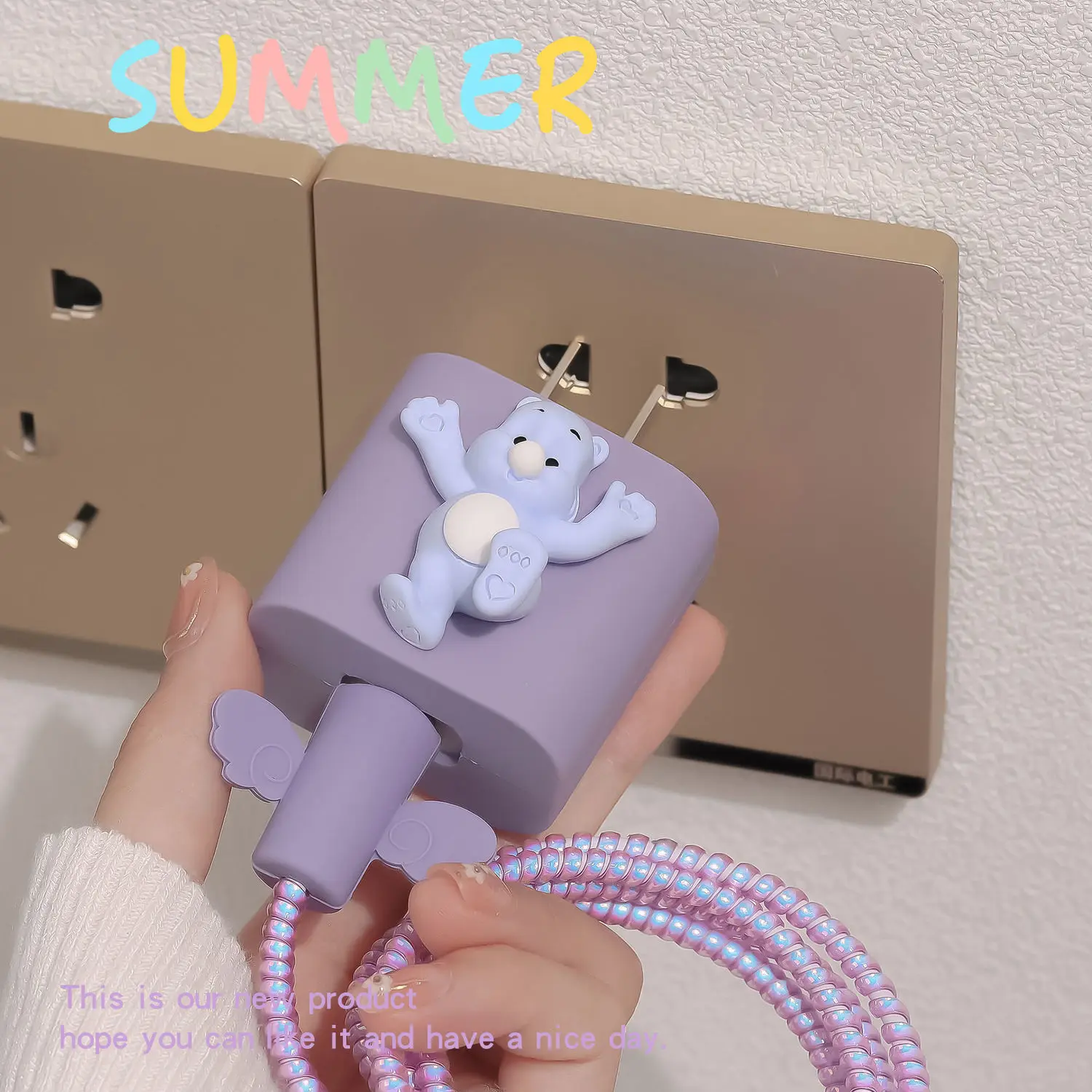 Cartoon-Cute-Bear-USB-Charger-Cable-Cord-Protector-Wrap-Cable-Winder ...