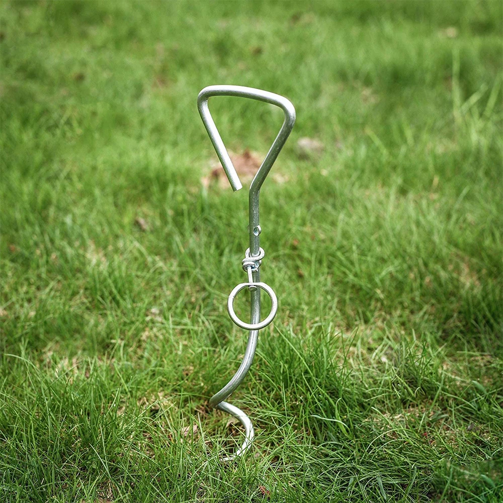 Outdoor Pet Leash With Dog Rope Fixed Pile Metal Screw Stake Tethering ...