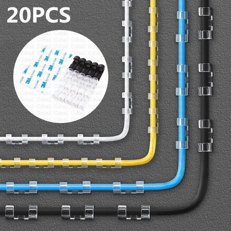 20PCS-Cable-Organizer-Clips-Cable-Management-Desktop-Workstation-Wire ...