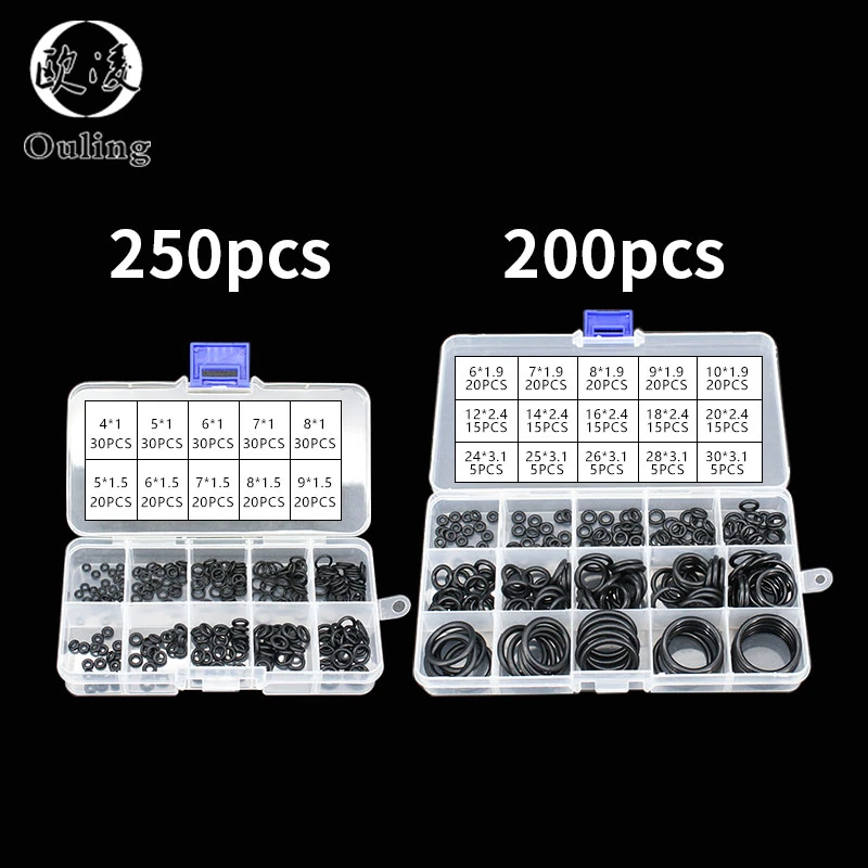 Boxed nitrile silicone rubber Assortment O ring NBR repair kit faucet ...