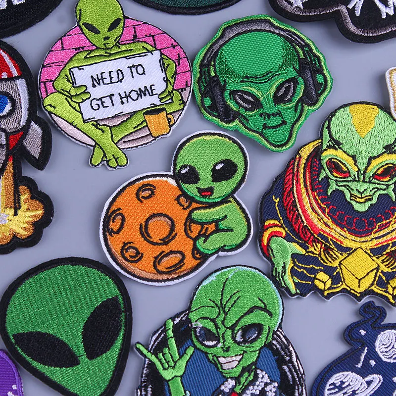 Astronaut-Planet-Patches-On-Clothes-Alien-UFO-Iron-On-Patches-For ...