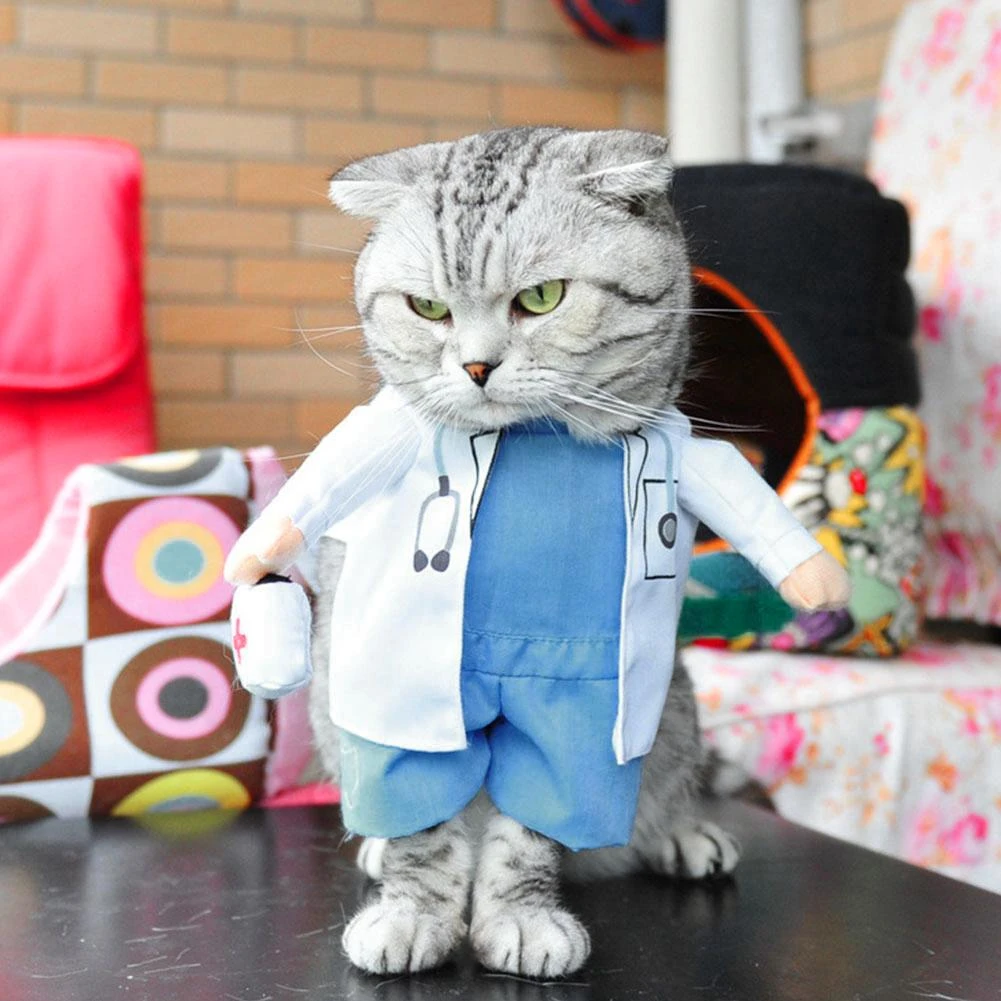 Funny Cute Pet Costume Dog Cat Doctor Costume Pet Doctor Clothing ...