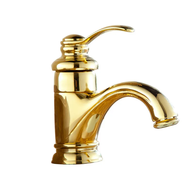 Bathroom Antique Golden Basin Tap,retro Single Holder Single Hole Hot ...