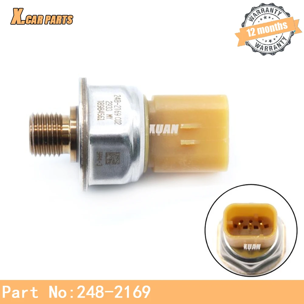 Fuel Pressure Sensor 248-2169 5PP4-3 Fits for CAT Caterpillar C7 C9 C12 ...