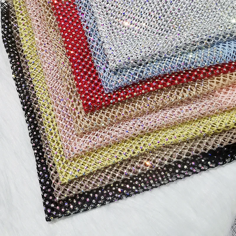 7-Colors-Chunky-Glitter-AB-Sewing-Rhinestone-Mesh-Fabric-Glass-Crystal ...
