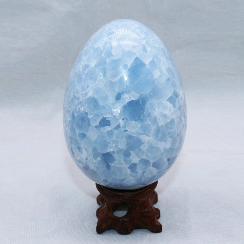 Natural Polished Blue Celestite Crystal Egg Shaped Stone Specimen ...