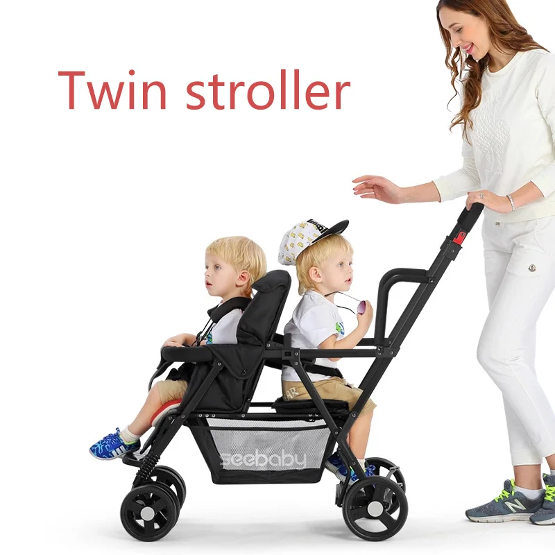 Twin-Baby-Stroller-Anak-Kedua-Double-Stroller-Anak-Troli-Kereta-Dorong ...