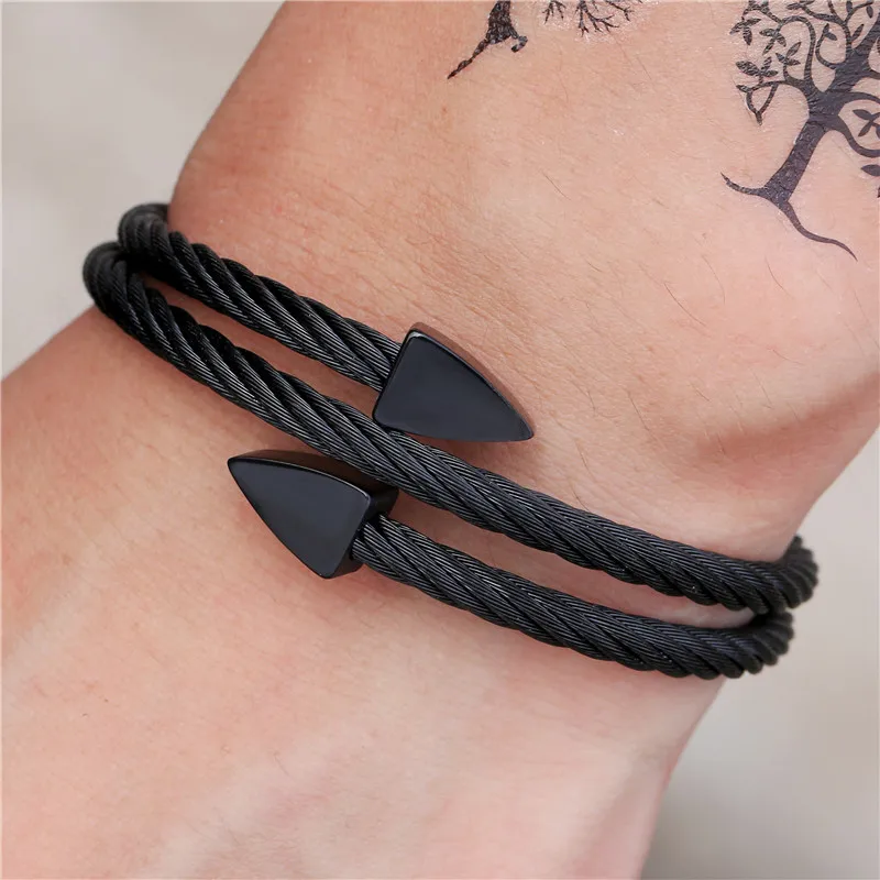 Multi Layers Bracelets & Bangles Cable Wire Love Bangles For Men ...