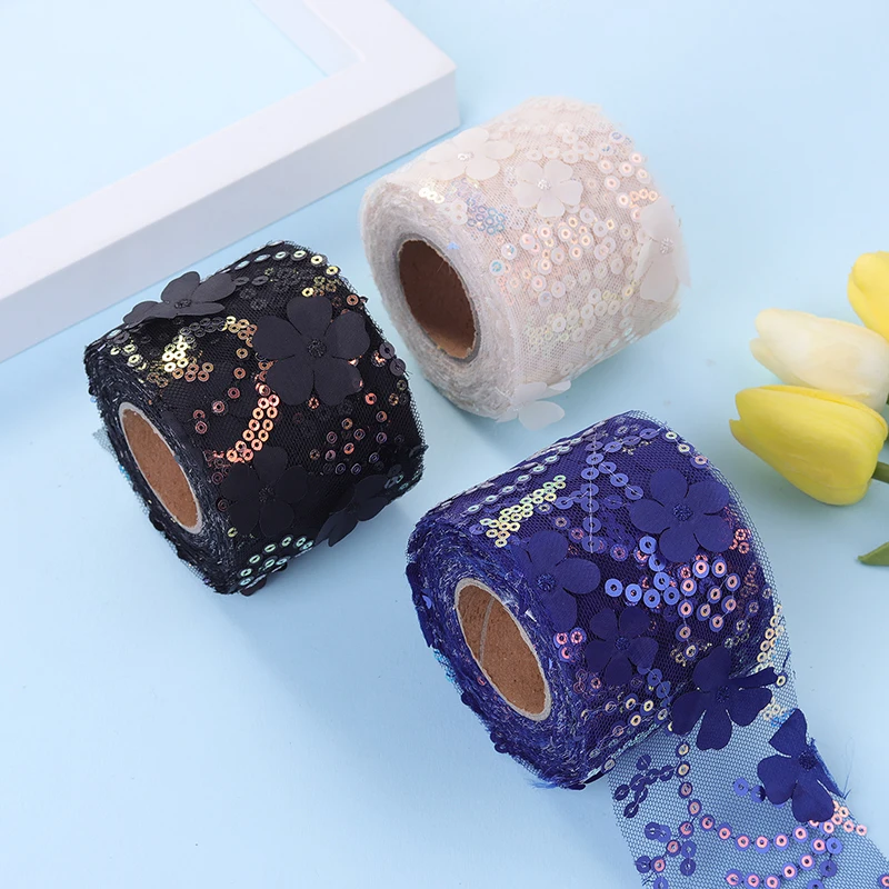 10yards 3" 75mm Candy Chunky Glitter Ribbon Colorful Sequin Wholesale ...