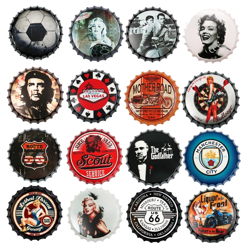 Star-Actor-Actress-Motor-Painting-Beer-Bottle-Cap-Tin-Sign-Round-Plate ...