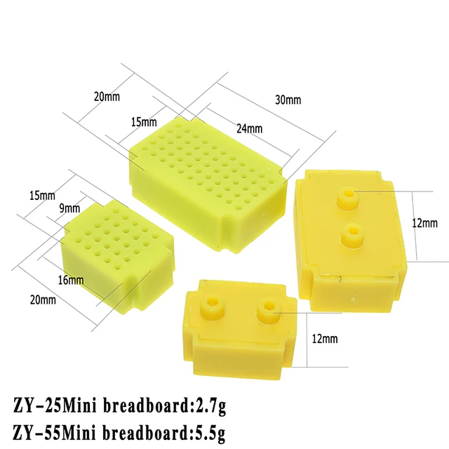 Arduino Small Breadboard HTHwish 7PCS/set :ZY-25/ZY-55 Solderless Mini ...