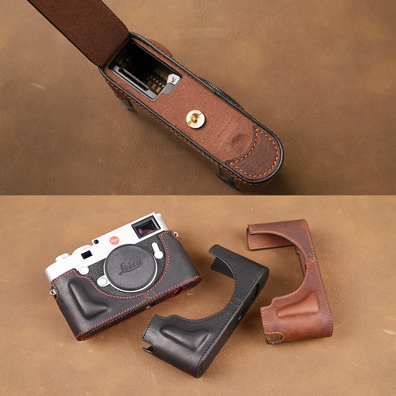 Genuine Leather Camera Case Handmade Half Body Bag Cover For Leica M10 ...