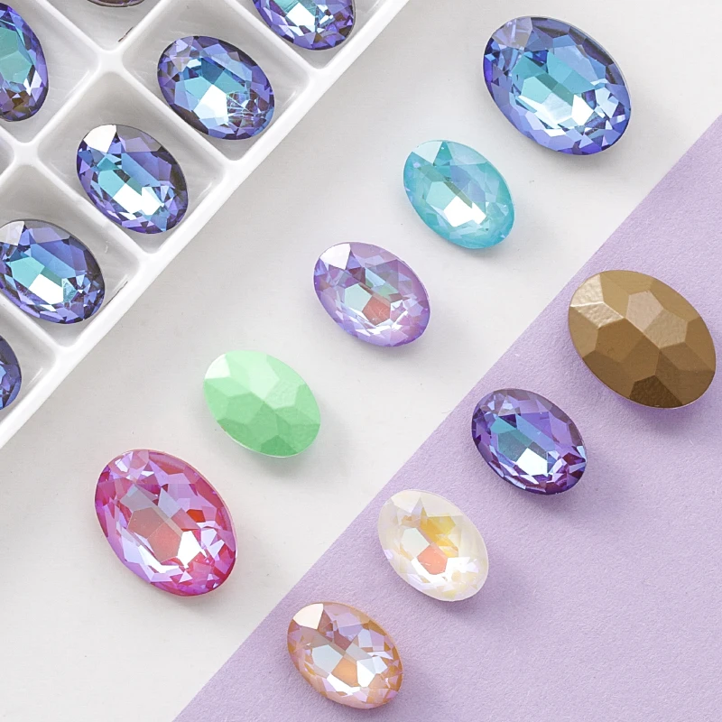 Glitter-Oval-Mocha-Color-Fancy-Stones-Crystals-Pointback-Glass-Strass ...