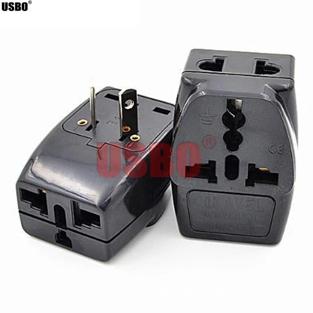 Universal Black 3-into-1 Au Standard 2 Pin Power Adaptor Plug Australia ...