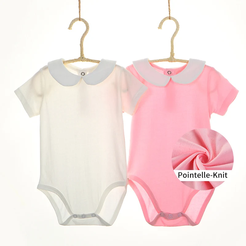 Baby-Clothing-Newborn-Girl-Bodysuit-Peter-Pan-Collar-Short-Sleeve ...