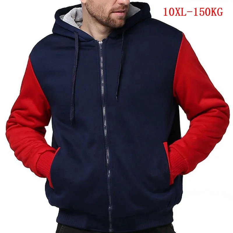 plus-large-size-big-men-jackets-Sweatshirt-hooded-thick-warm-fleece ...