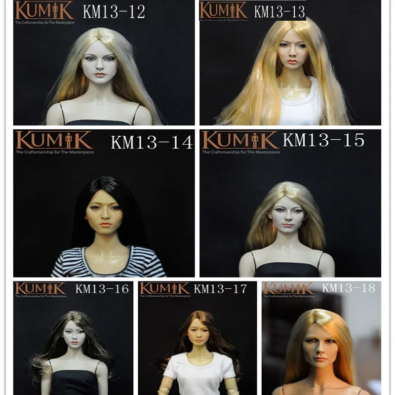 KUMIK KM13 시리즈 여성 머리 조각 조각 모델, 12 인치 12 인치 액션 피규어 인형 바디 완구에 적합 1/6|null| - AliExpress