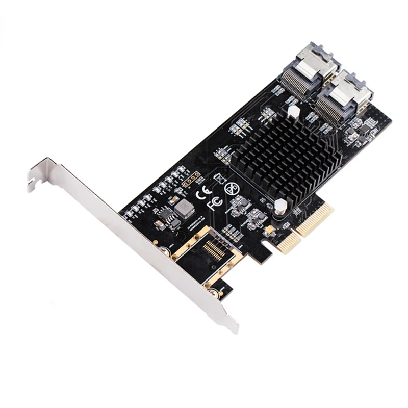 PCIe Ke 8 Port Internal SATA 6G SFF8087 Kartu PCI Express SSD dengan 8 ...