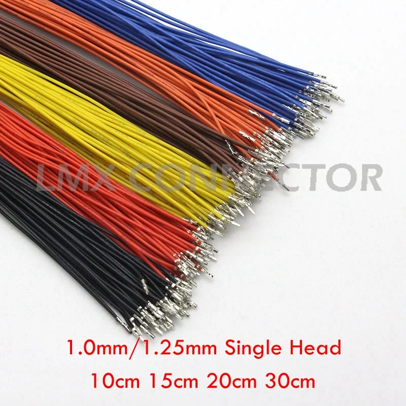 100pcs Jst Sh Gh 1.0mm 1.25mm Pitch Connector Terminal Wire Electronic Wire Single Head 10cm ...