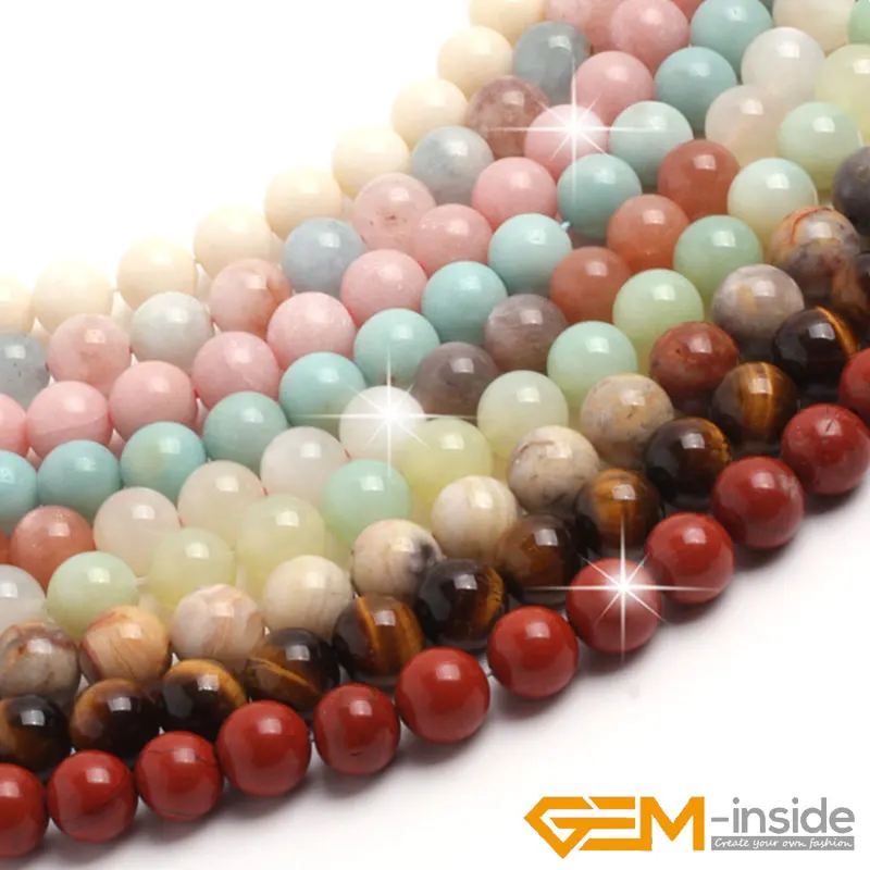 Natural-8mm-Assorted-Stones-Round-Beads-For-Jewelry-Making-Strand-15 ...