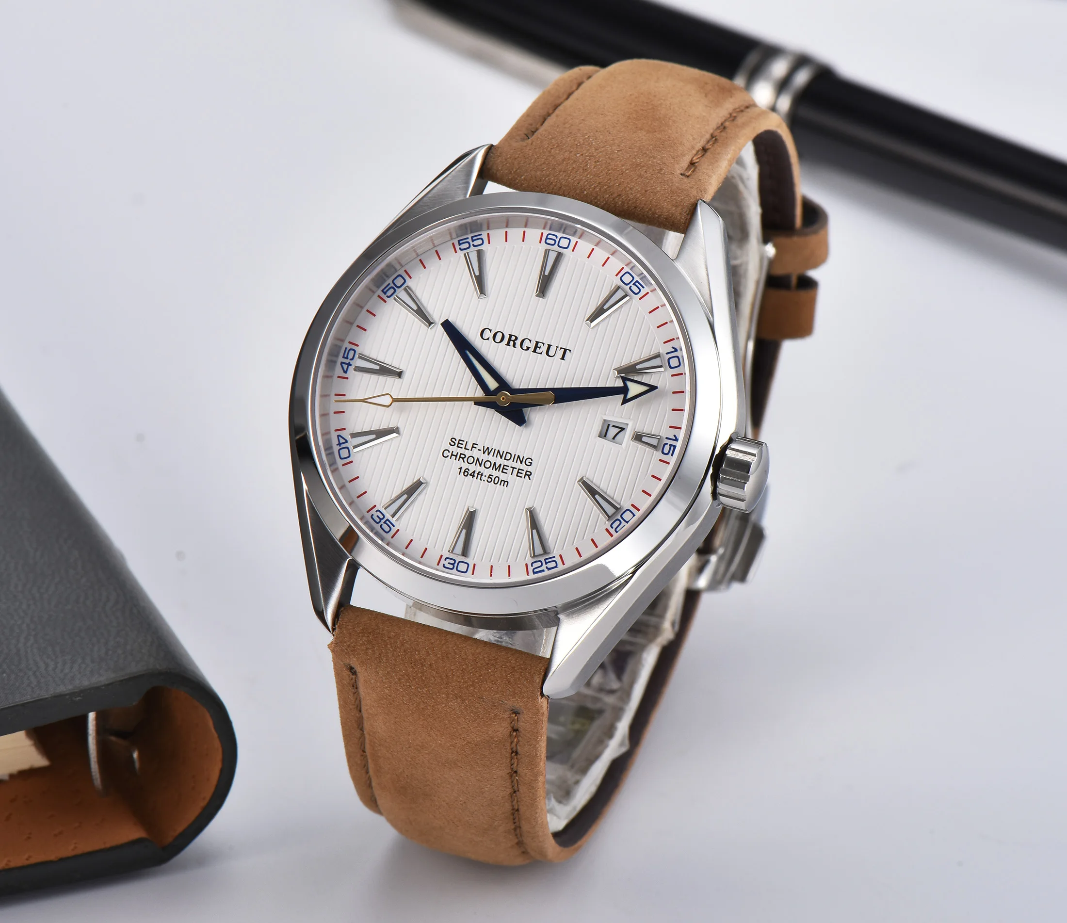 Fashion-41mm-corgeut-white-dial-sapphire-glass-Japan-NH35-Automatic ...