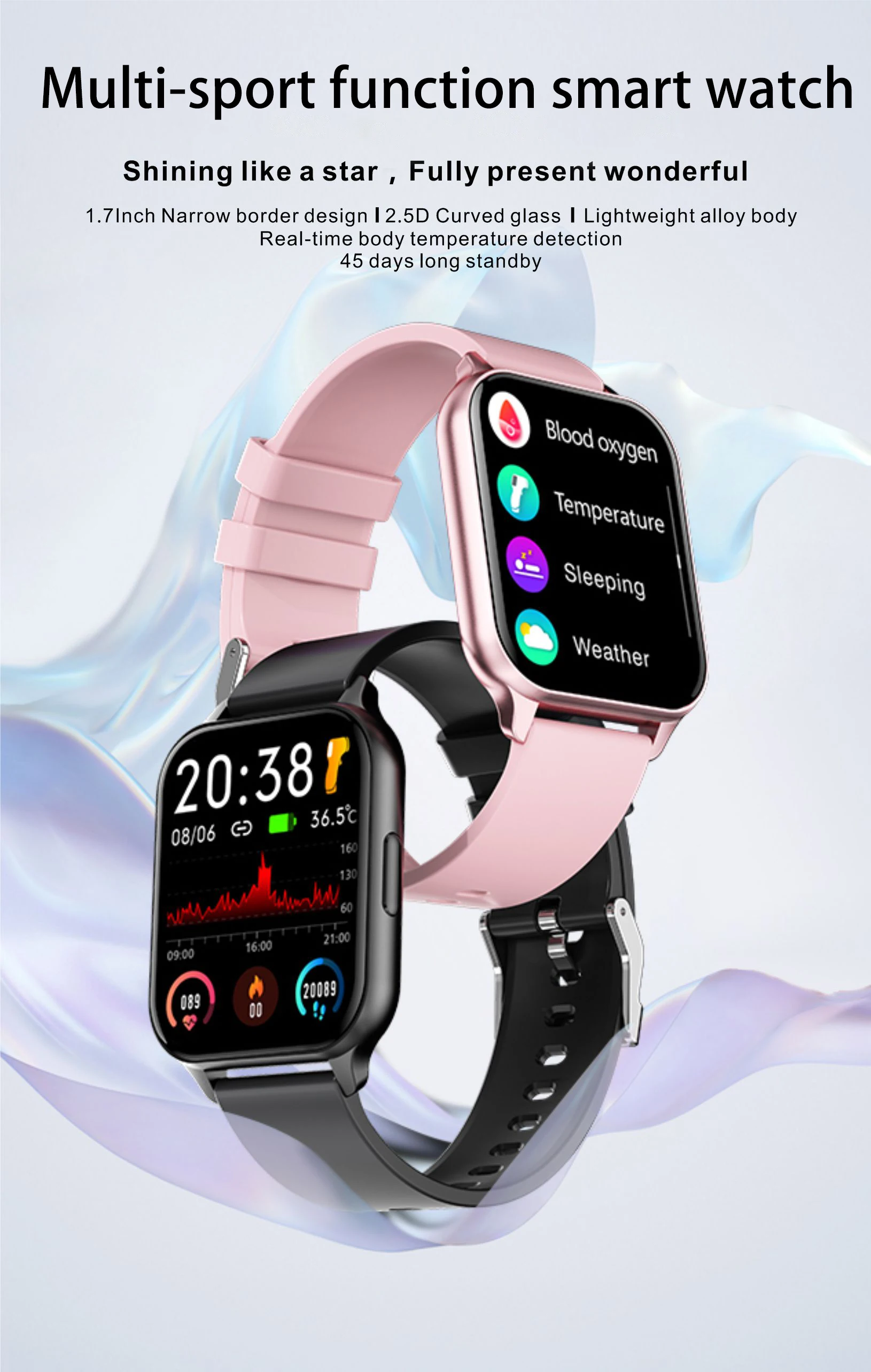 Q26 Smart Watch Bluetooth 1.7 Inch Full Screen Touch Smartwatch Custom ...