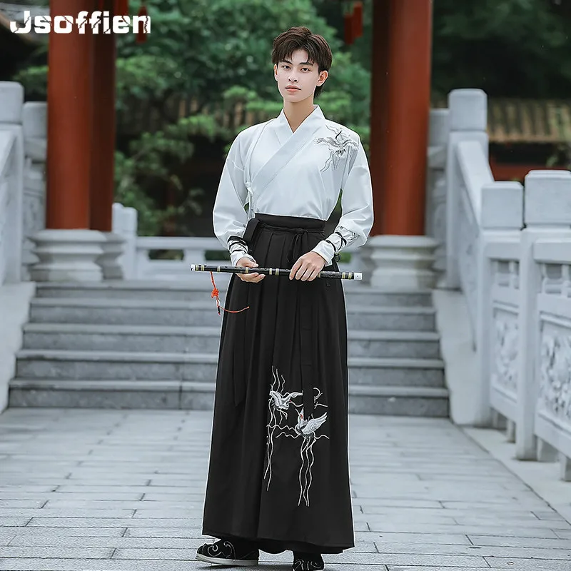Han Dynasty Original Men Traditional Hanfu Costume Male Chinese Ancient Tang Dynasty Clothing ...