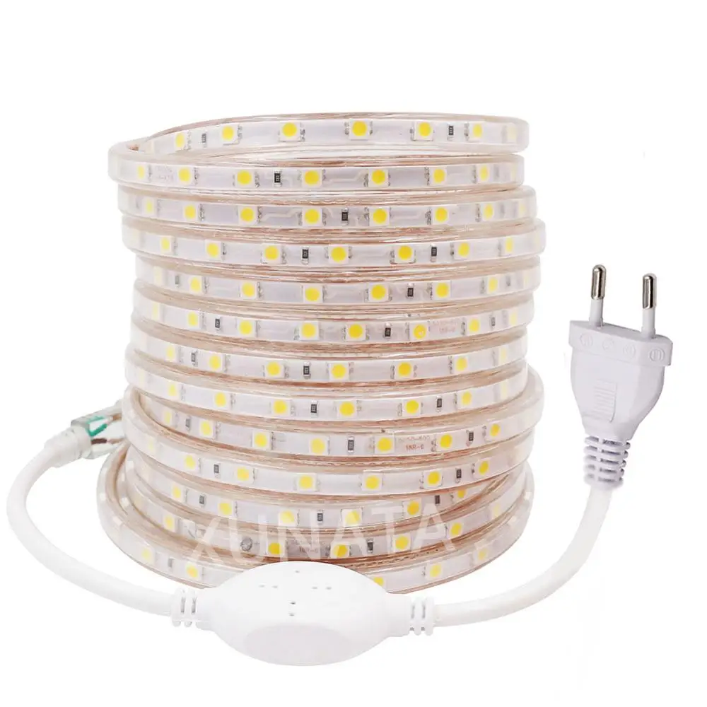 220V 110V LED Strip Diode Tape 5050 60Leds/Meter Flexible Led Tape ...