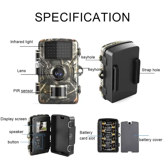 Night Vision Hunting Camera Trail Camera 12MP 1080P Game Waterproof 2 ...