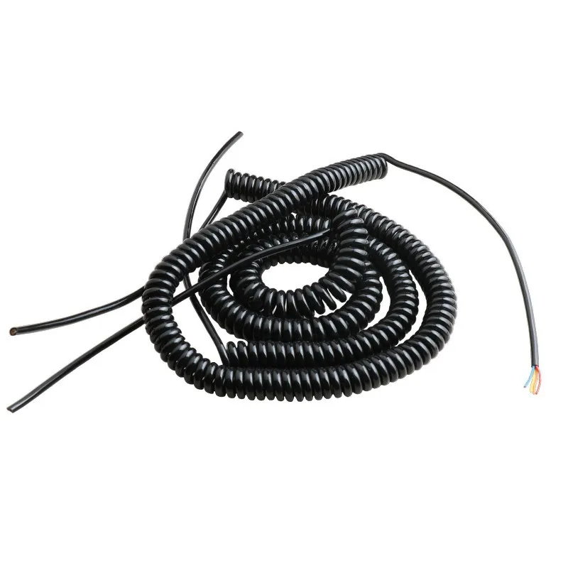 1pcs 1.5 square millimeter 4-Core spiral power cord 17AWG 5m black ...