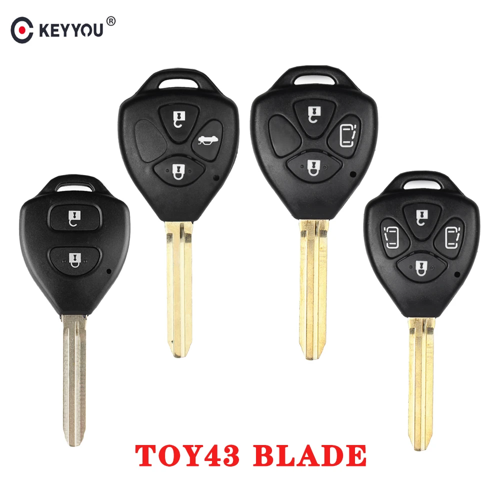 Keyyou 2/3/4 Buttons Remote Car Key Case Shell Fob For Toyota Camry ...