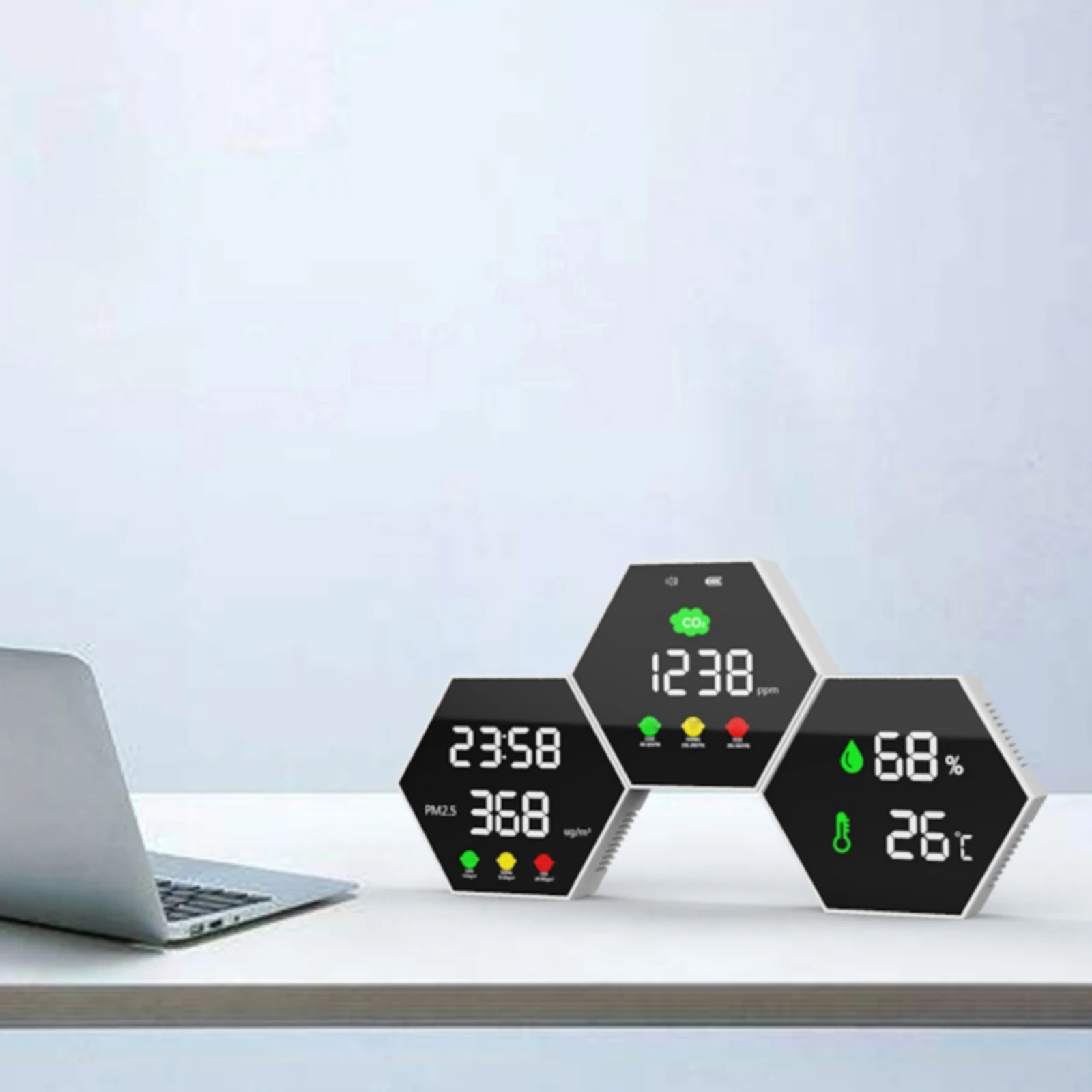 Lcd Digital Co2 Meter Air Monitor Temperature Humidity Measuring Device ...