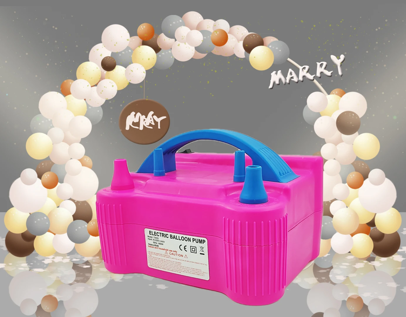 High-Voltage-Double-Hole-Air-Compressor-Electric-Balloon-Inflator-Pump ...