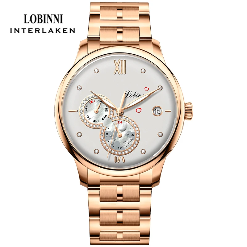 LOBINNI reloj mecánico automático para mujer, pulsera de acero ...