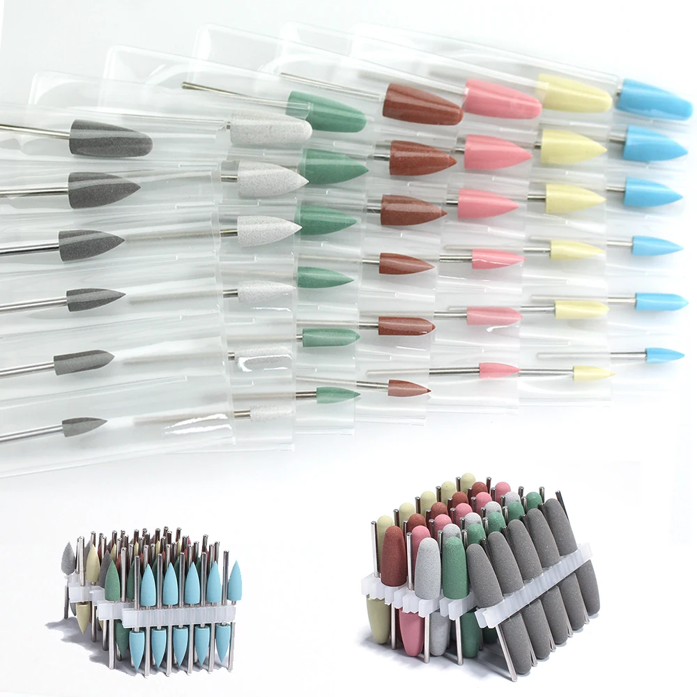 6-10pcs-Rubber-Silicon-Nail-Drill-Milling-Cutter-For-Manicure-Flexible ...