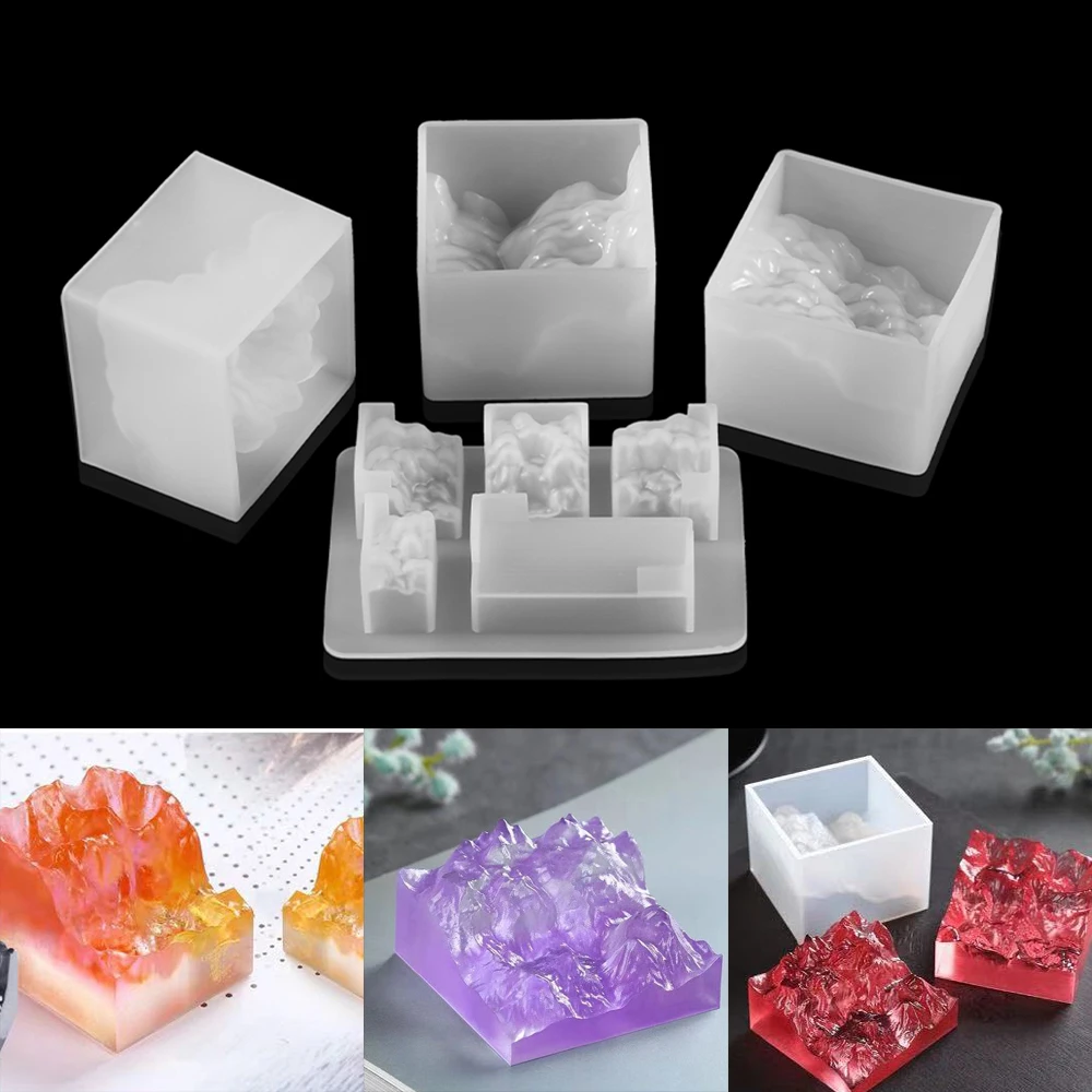 3D Rockery Epoxy Resin Mold Mountain Silicone Mould Decorative Crafts ...