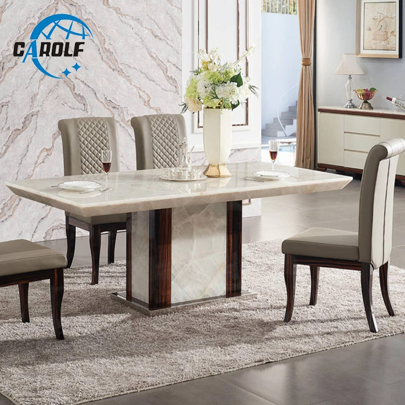 Modern Dining Table Designs Furniture Marble Stone 6 Seater Dining