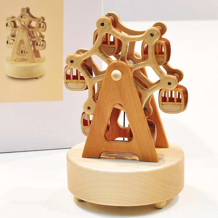 Creative-Mini-Wooden-Ferris-Wheel-Music-Box-Solid-Wood-Sky-Wheel ...