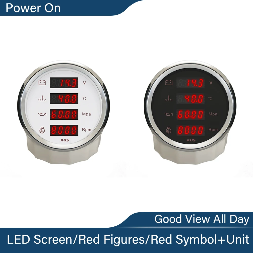 KUS-New-85mm-Digital-Gauge-Oil-Pressure-Water-Temp-25-120-Rotating ...