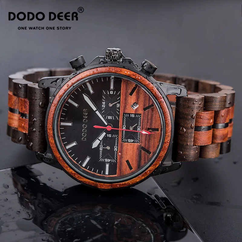 DODO DEER Wood Watch For Men Top Brand Luxury Wristwatches Male ...