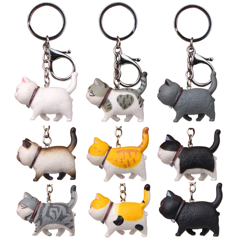 1Pc-10-5cm-Cute-Cartoon-Cat-Pendant-Key-Rings-Kitten-Cat-Key-Chain ...