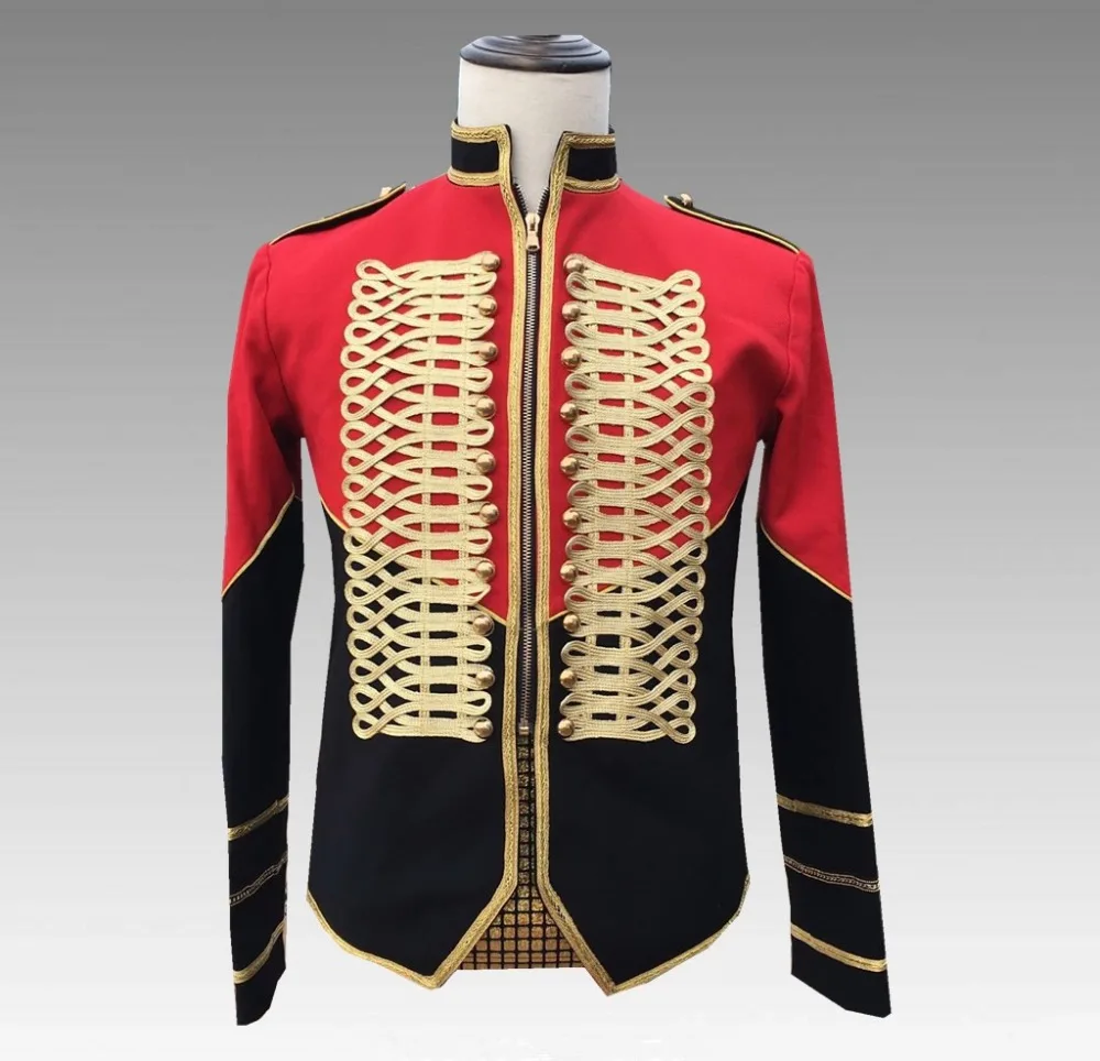 2020-New-Men-s-Court-Jackets-Trendy-Epaulet-Black-red-Stitching ...