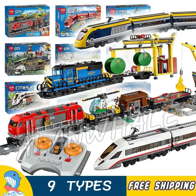 763pcs City Remote Control Motorized Passenger Train Locomotive 28032 ...