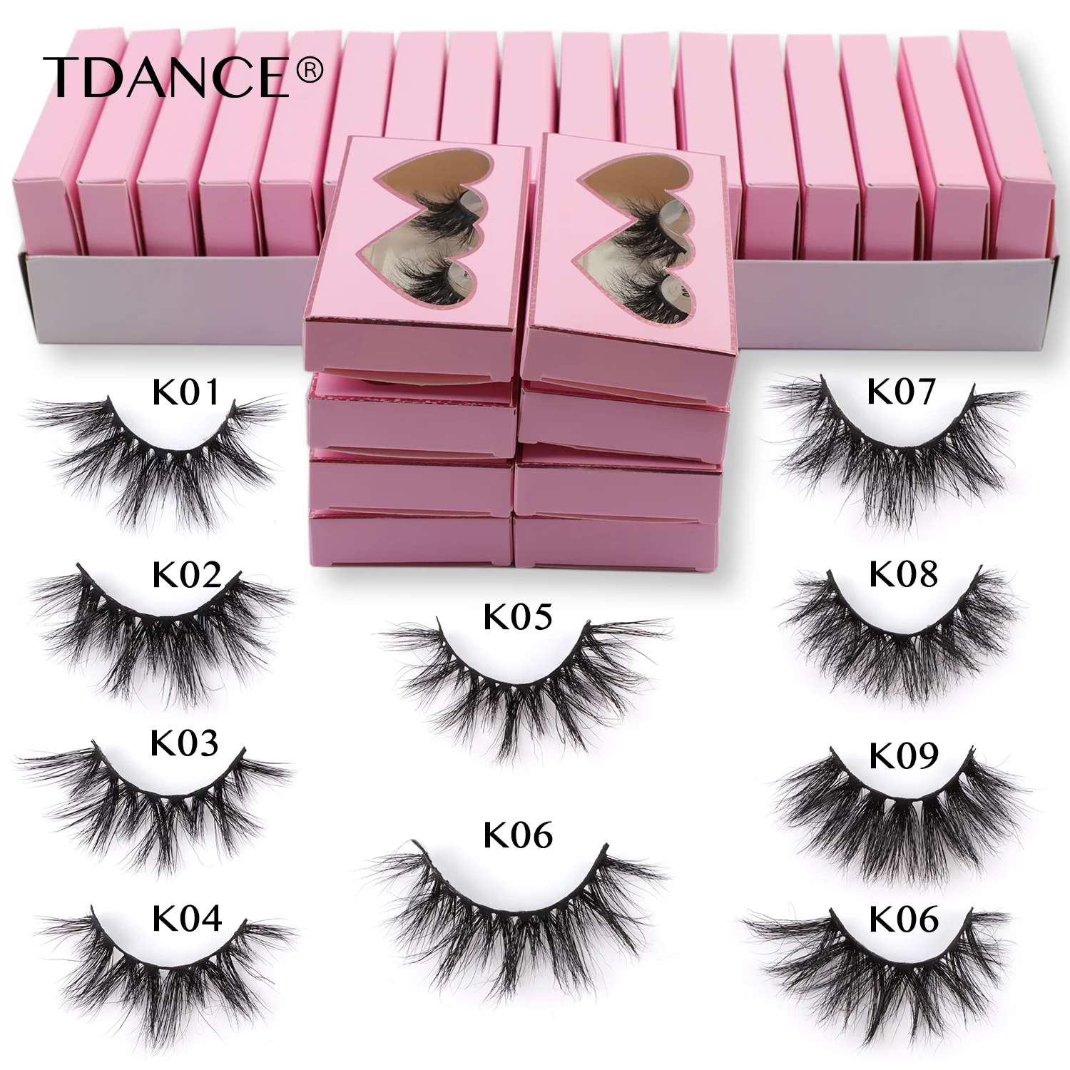 TDANCE Wholesale Lashes 10/20/50/100 Pairs 3D Mink Eyelashes 16mm 21mm ...